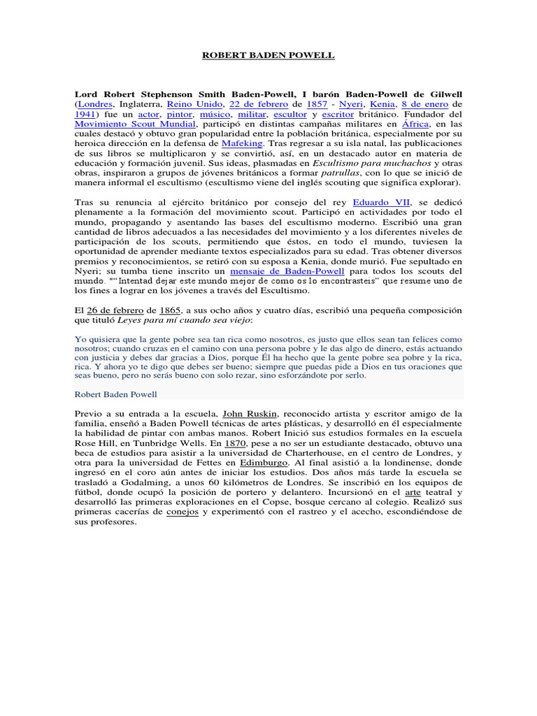 Robert Baden Powell | PDF | Exploración