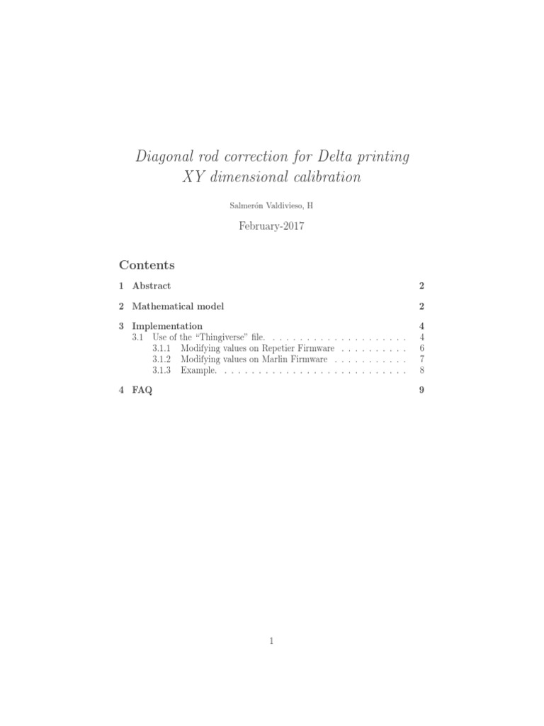 Diagonal Rod Correction For Delta Printer XY Dimensional Calibration ...