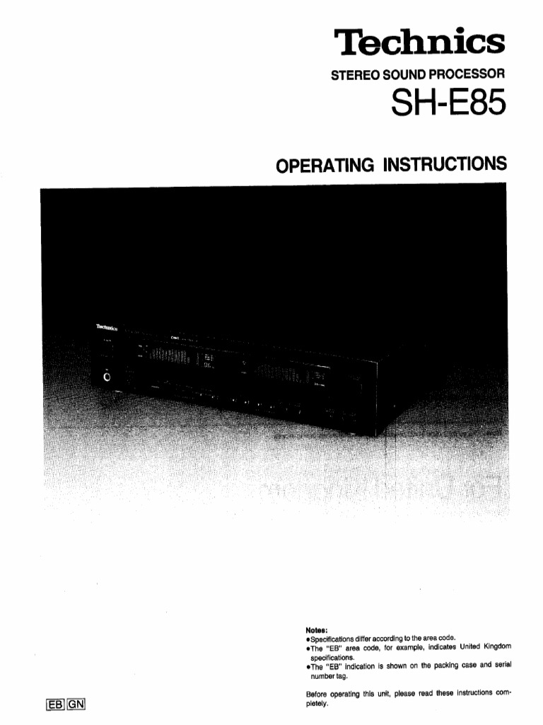 Hfe Technics Sh-E85 | PDF