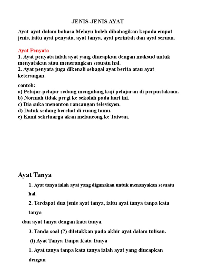Jenis Jenis Ayat | PDF