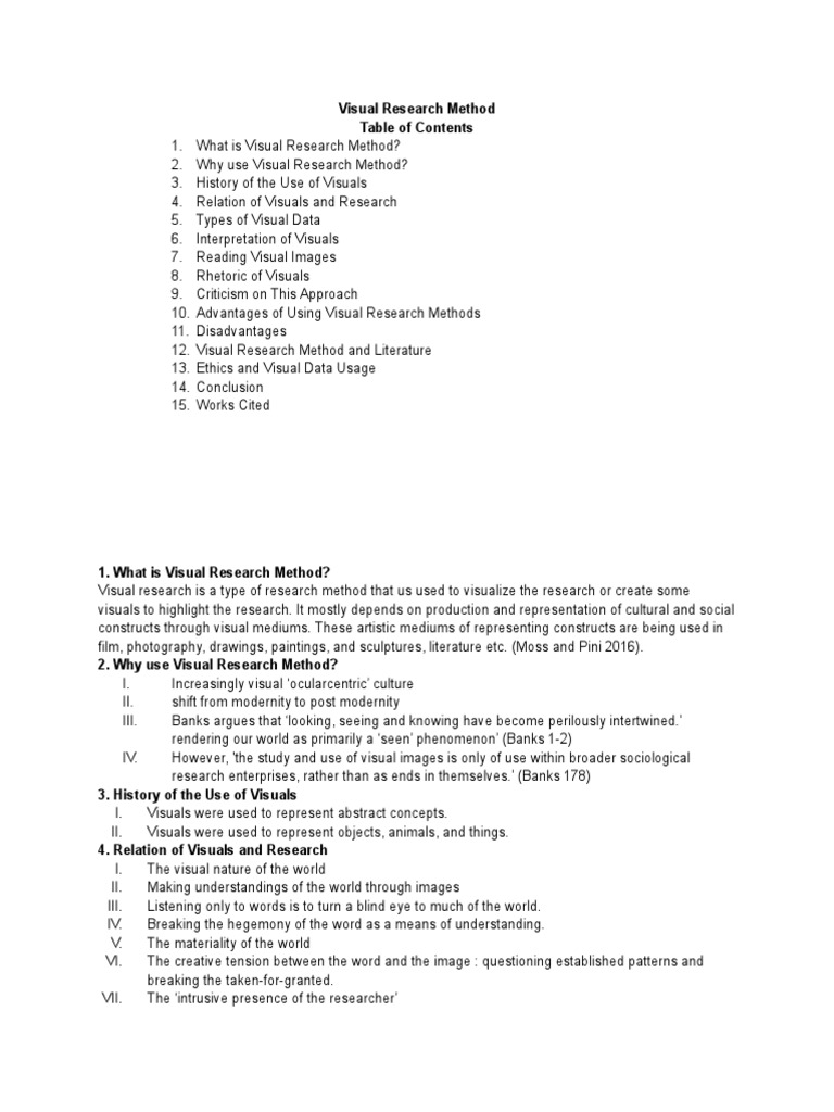 Visual Research Method | PDF | Representation (Arts) | Data