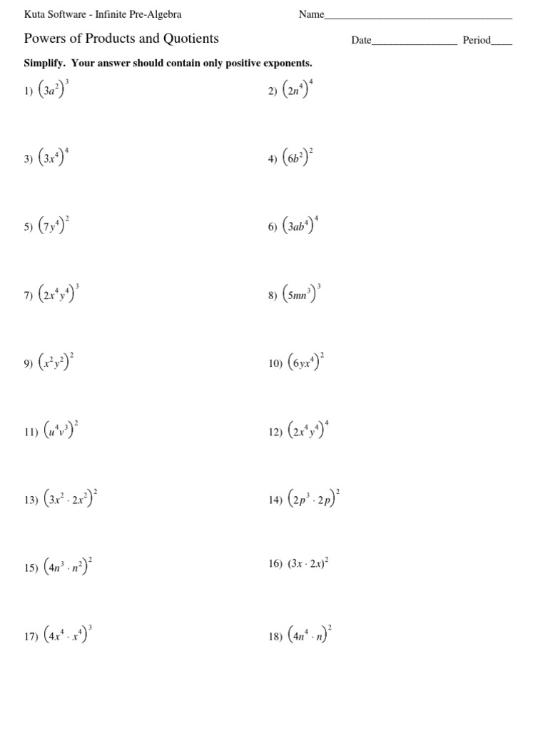 Simplifying Powers of Products | PDF