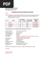 UAE Offer Letter Template | PDF | Travel Visa | Passport