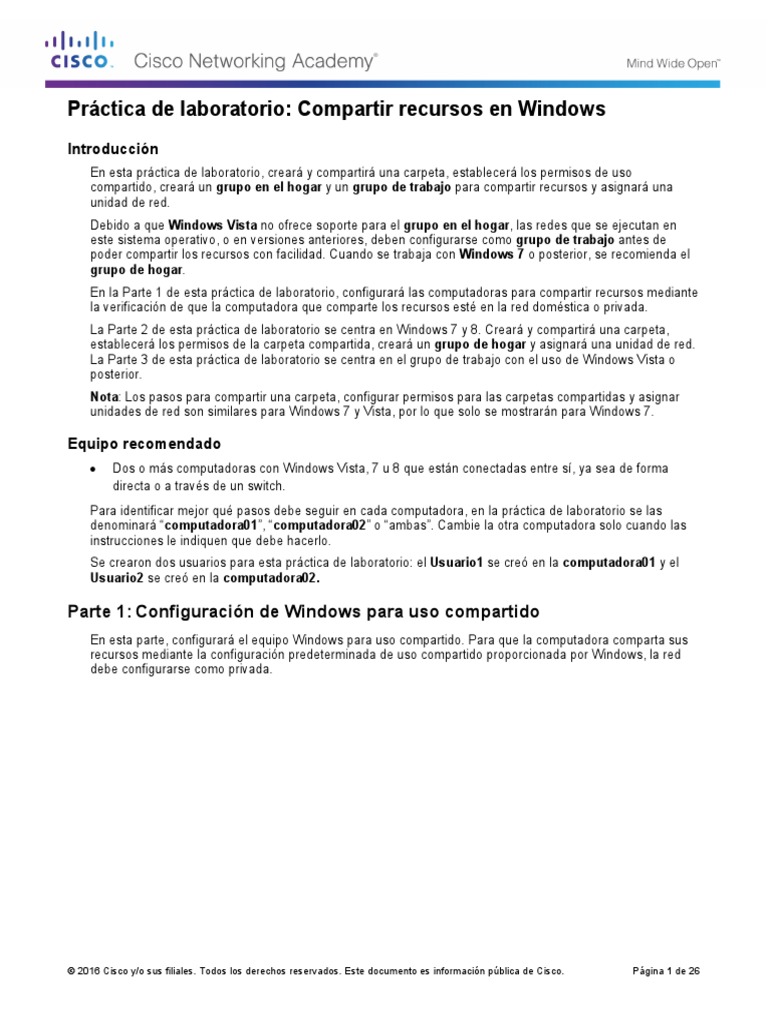 8.1.3.9 Lab - Share Resources in Windows | PDF | Point and Click | Archivo de computadora