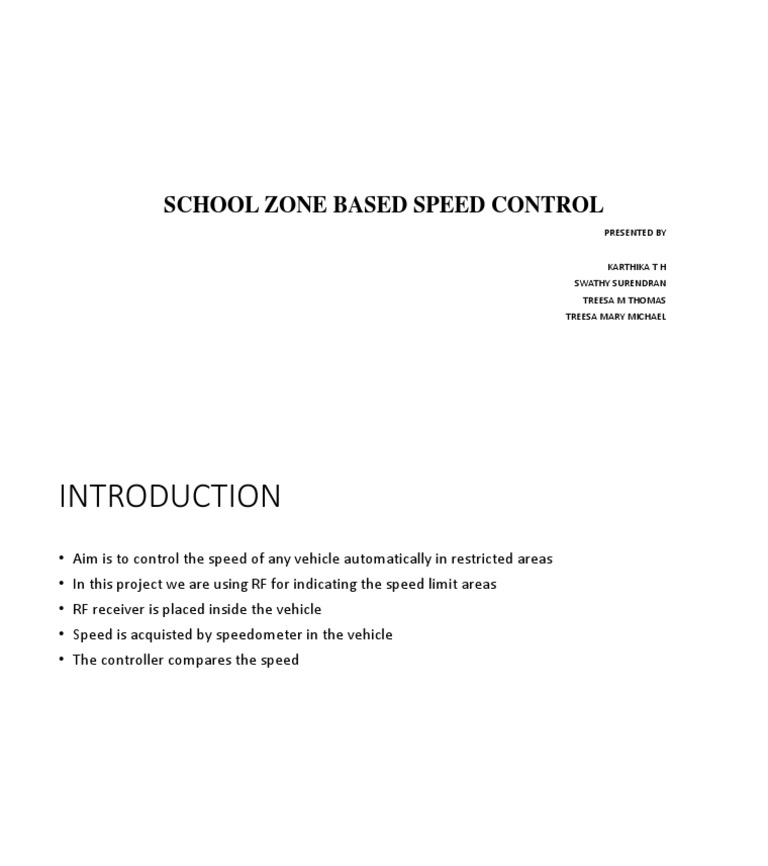 School Zone Based Speed Control | PDF