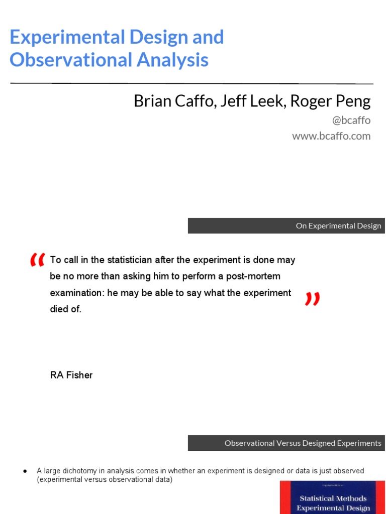 04 - 0 Experimental Design / Analysis | PDF | Design Of Experiments ...
