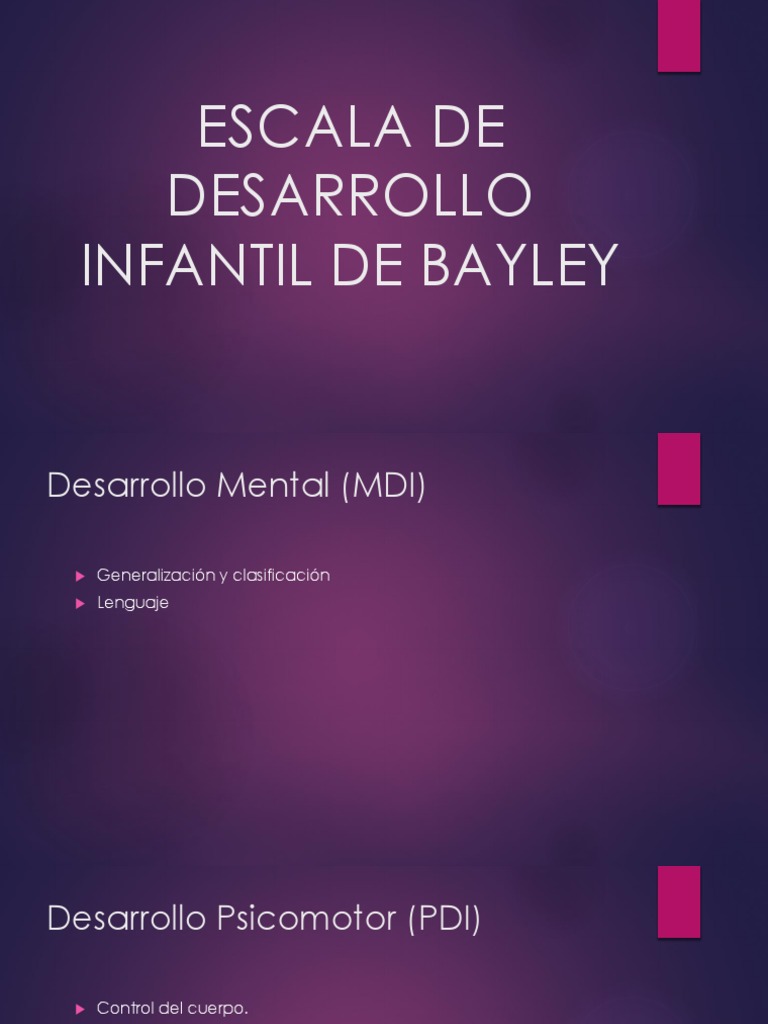 Escala de Desarrollo Infantil de Bayley | PDF