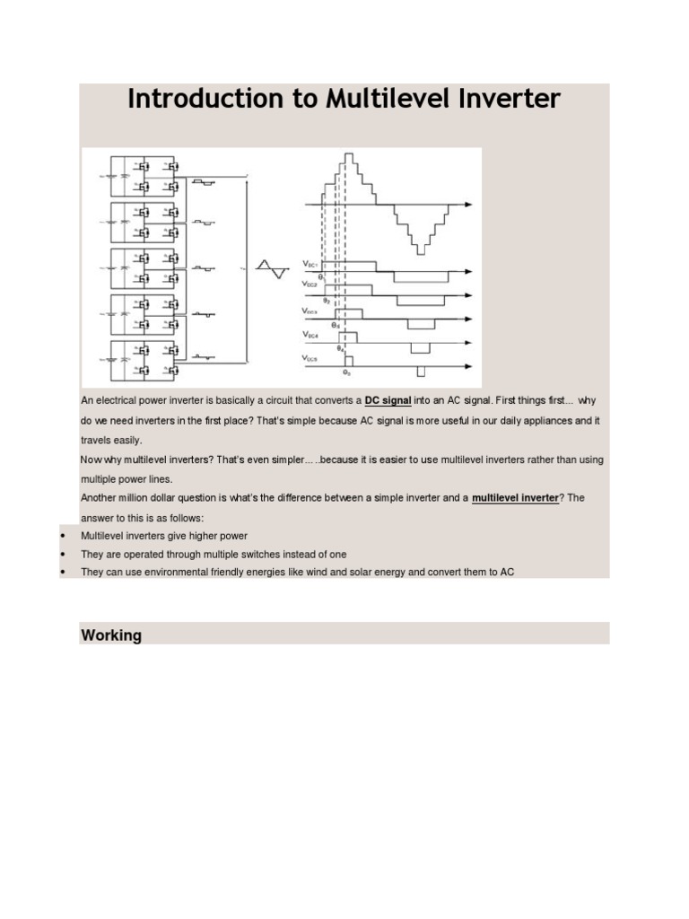 Introduction To Multilevel Inverter | PDF | Power Inverter | Direct Current