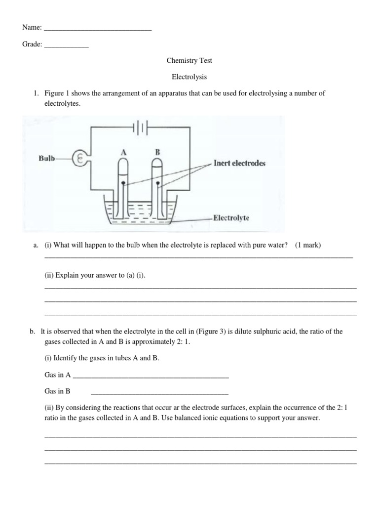Test Electrolysis | PDF | Chromium | Gases