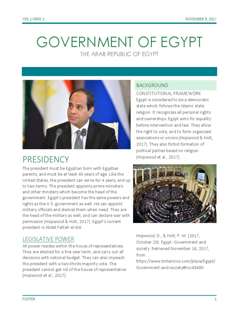 Government of Egypt: Presidency | PDF | Politics Of Egypt | Egypt