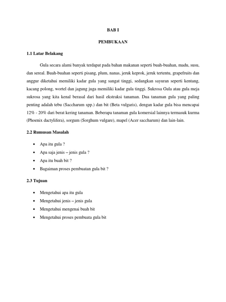 Proses Pembuatan Gula Bit | PDF