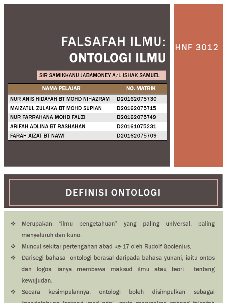 Slide Ontologi Ilmu (Compiled) | PDF