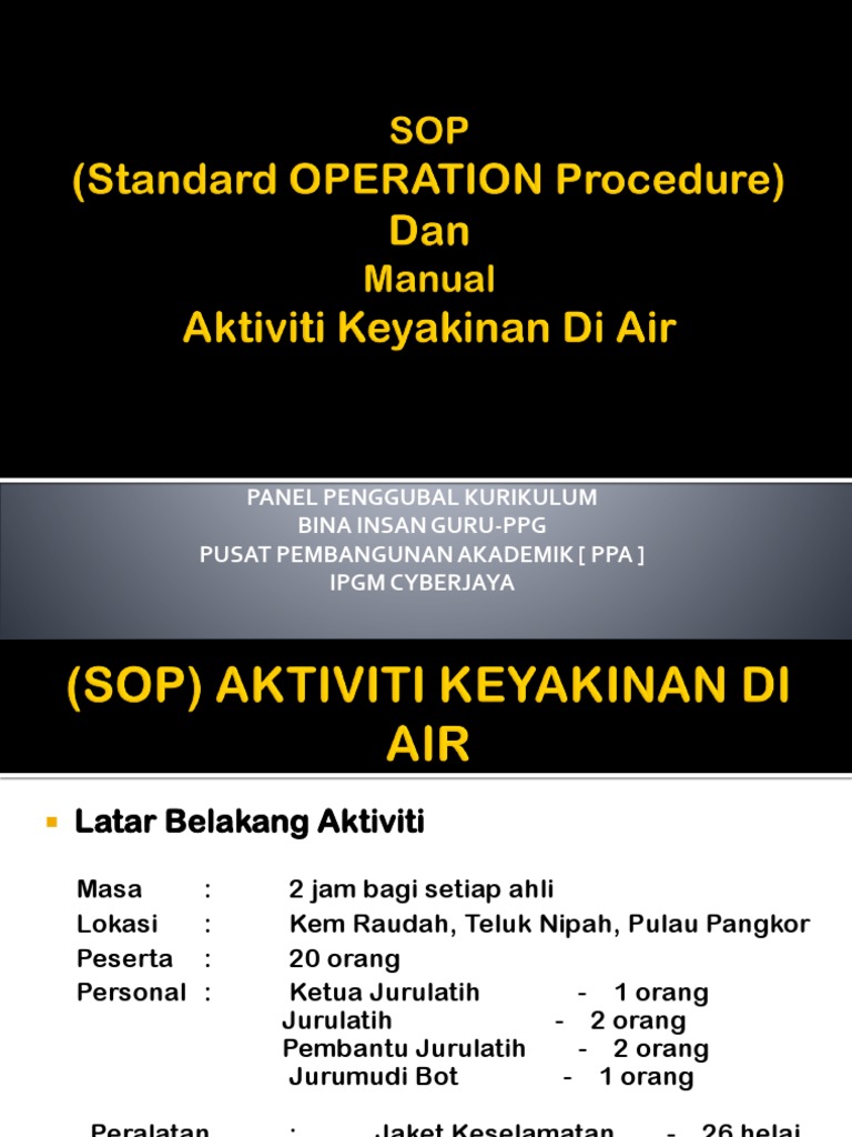 Pembinaan Keyakinan Di Air: Panduan Lengkap untuk Aktiviti ...