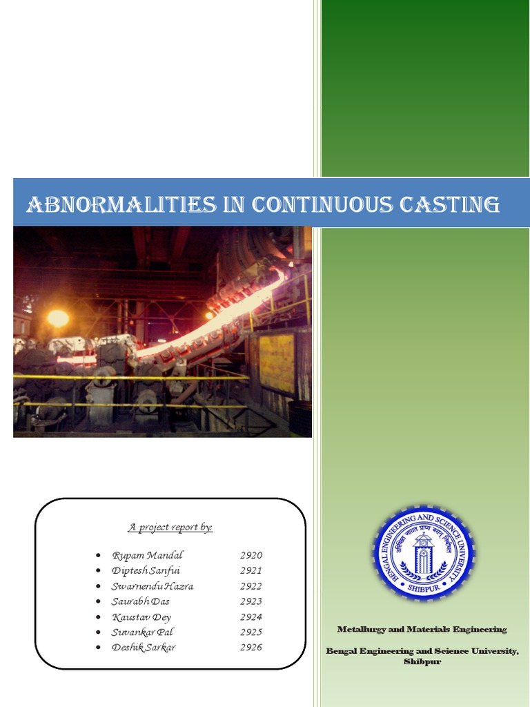 Abnormalities in Continuous Casting | PDF | Blast Furnace | Coke (Fuel)