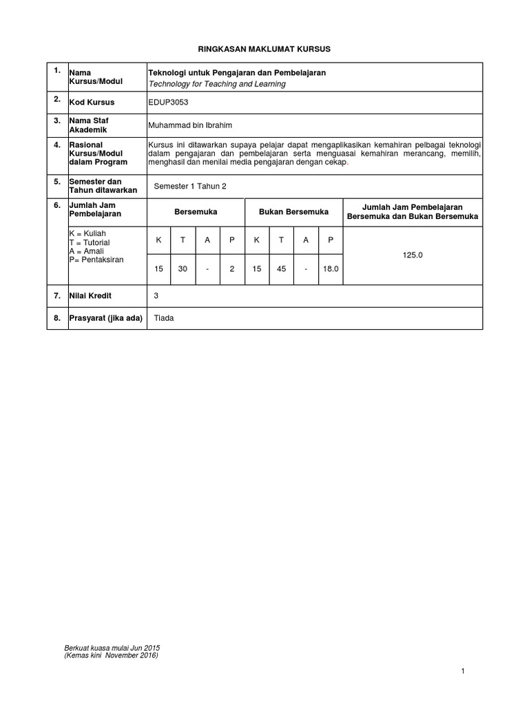 EDUP3053 Teknologi Untuk Pengajaran Dan Pembelajaran | PDF