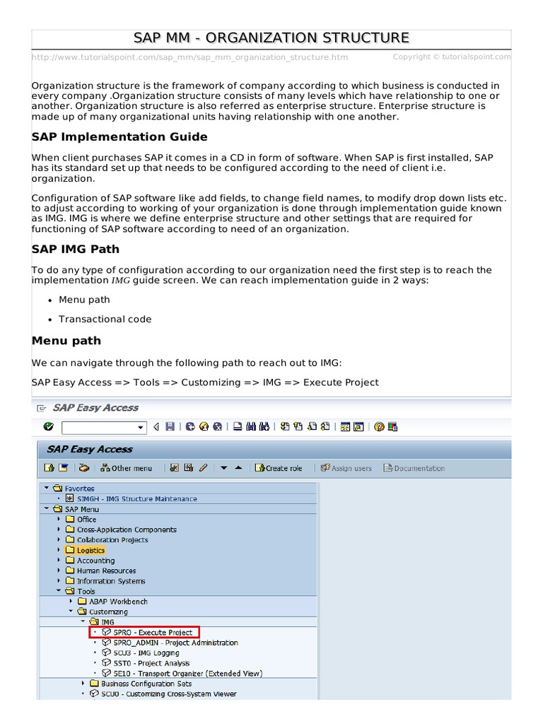 Sap MM Organization Structure | PDF