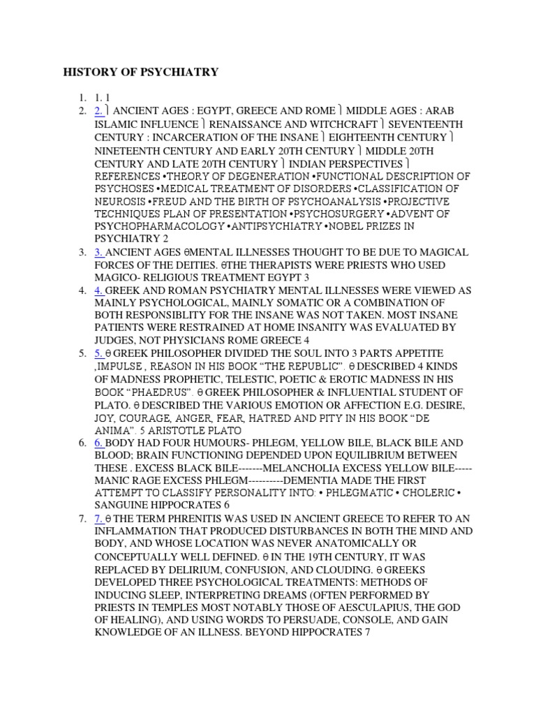 History of Psychiatry | PDF | Psychiatry | Mental Disorder