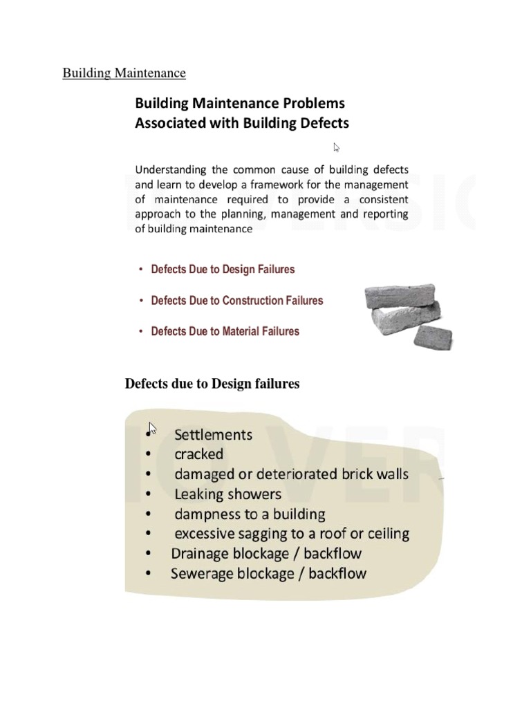 Building Maintenance: Defects Due To Design Failures | PDF | Corrosion ...