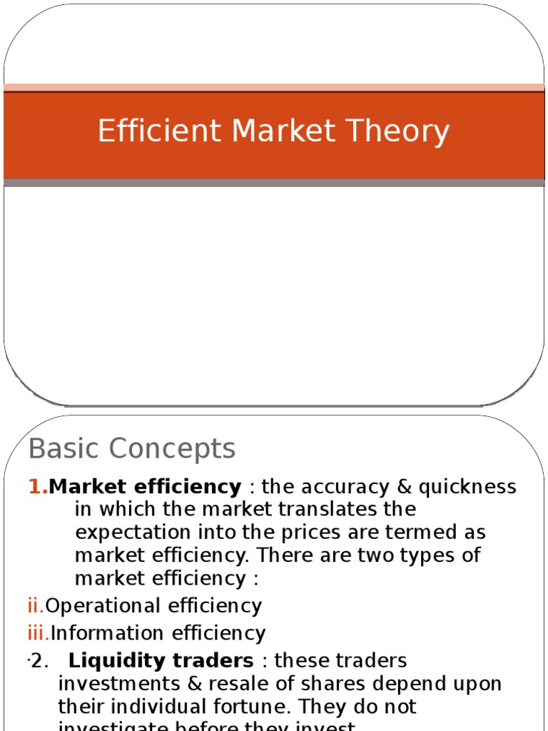 Efficient Market Theory Pdf Efficient Market Hypothesis Technical