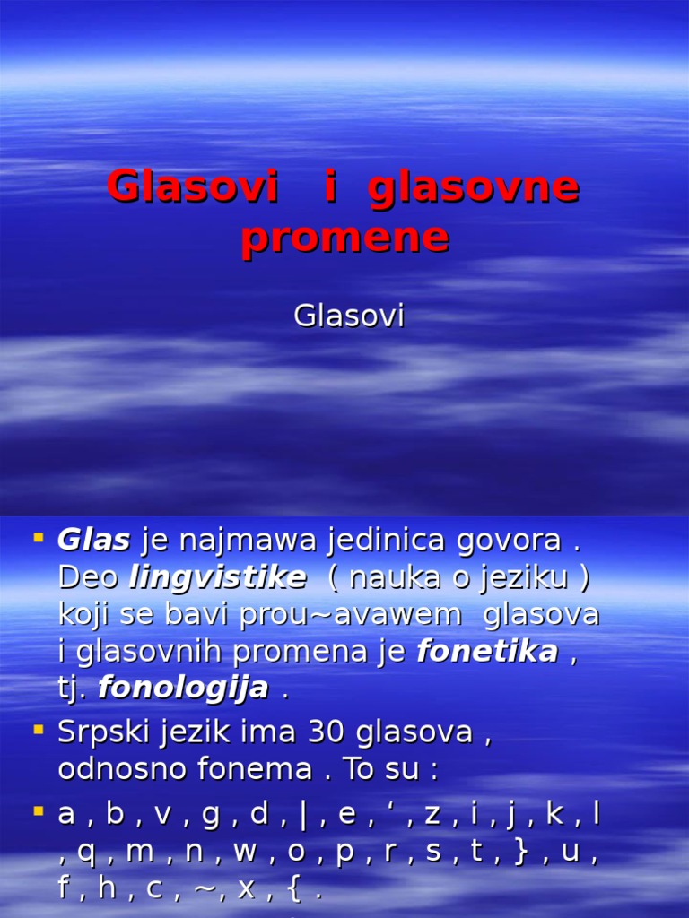 Glasovi I Glasovne Promene | PDF