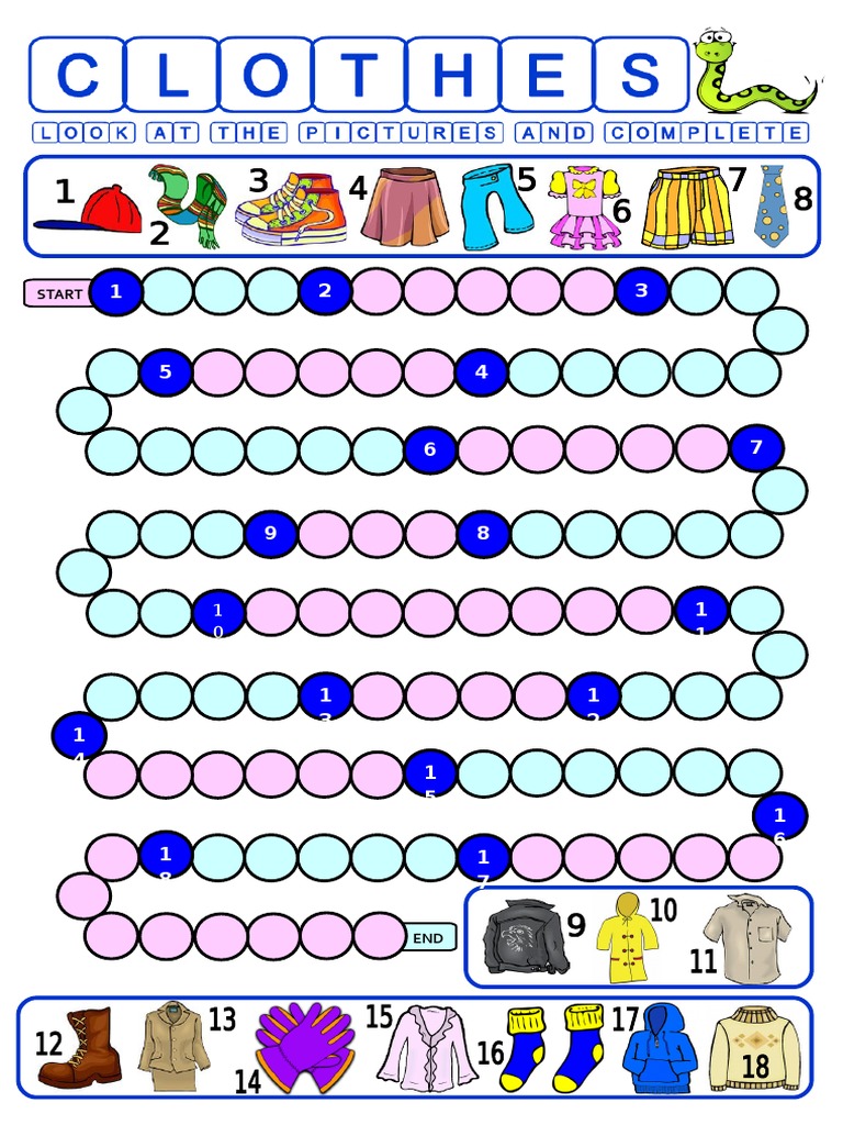 Clothes Board Game | Uniforms | Human Body