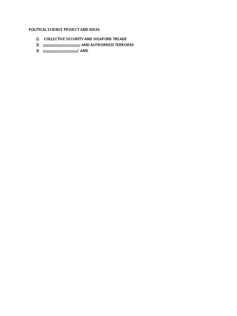 Political Science Project Ideas | PDF | Politics