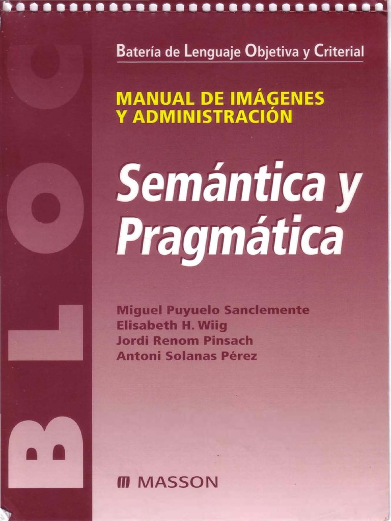 BLOC - Semántica y Pragmática Imágenes y Manual PDF | PDF | Patología ...
