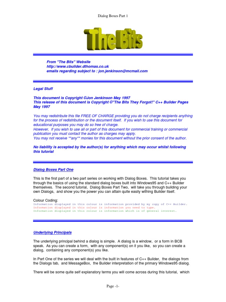 Dialog Boxes C++ | PDF | Button (Computing) | Microsoft Windows