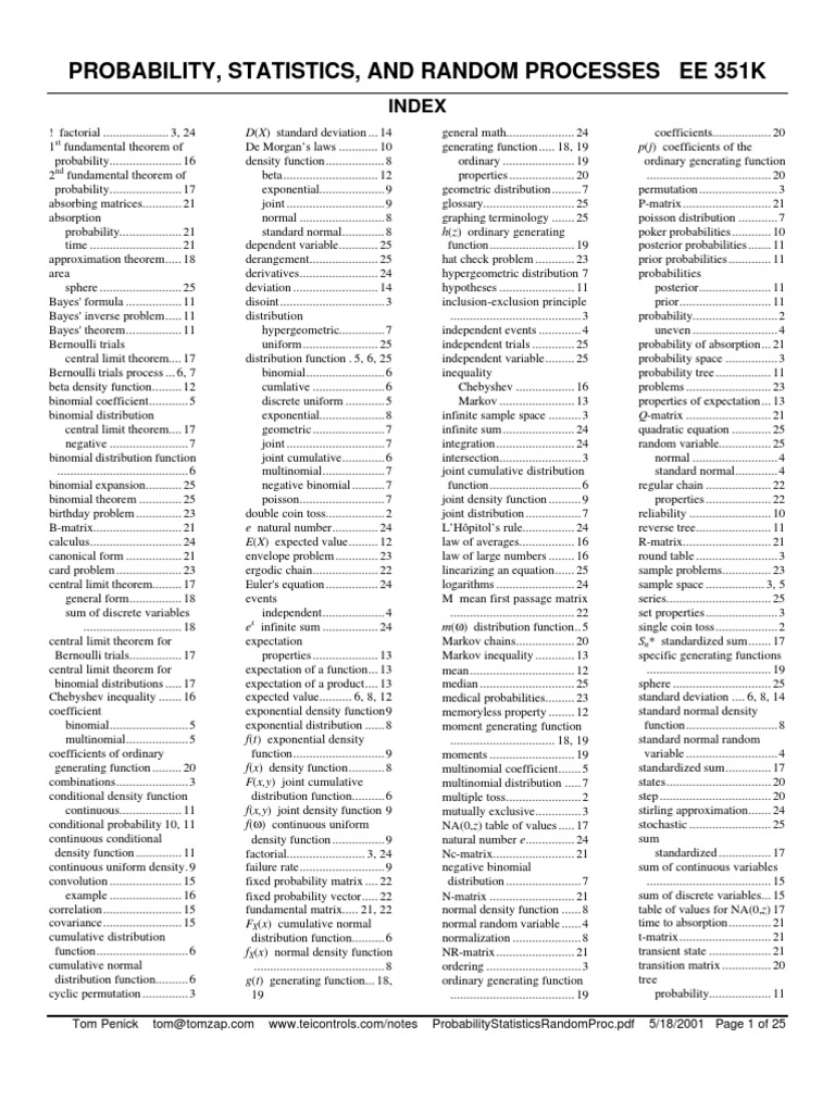 Probability Statistics Random Proc | PDF