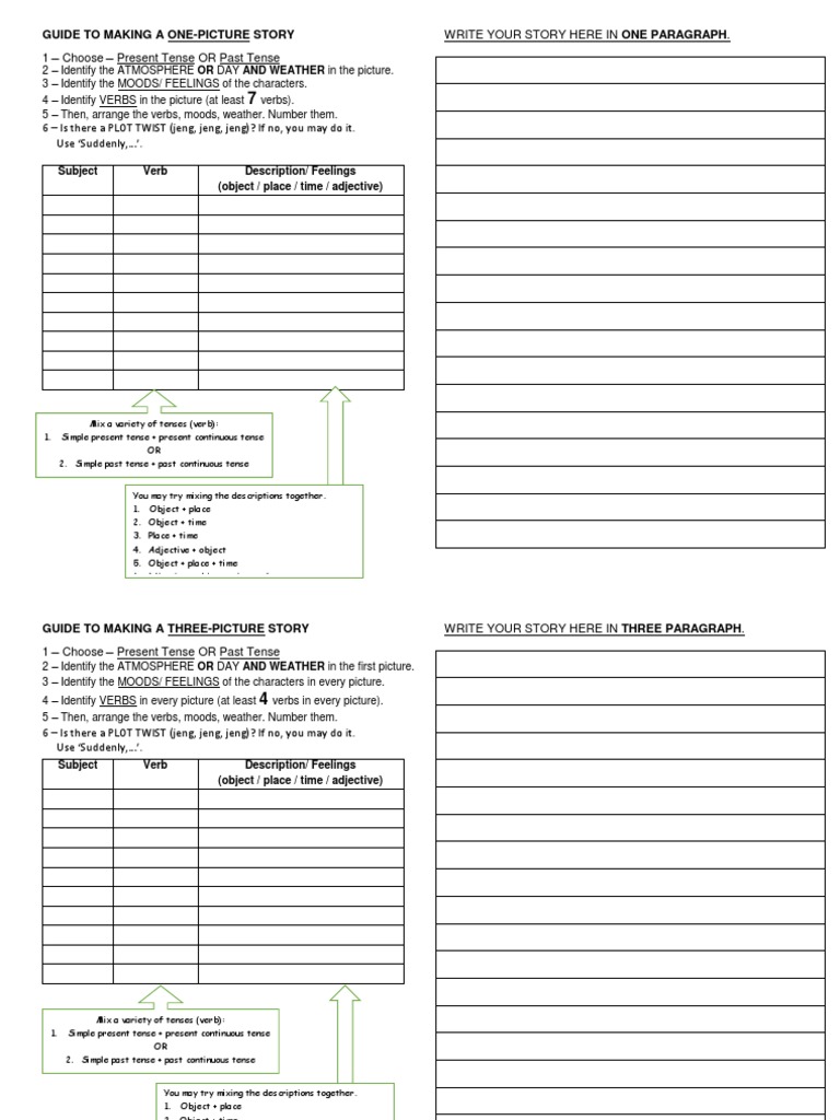 1 - Choose - Present Tense OR Past Tense: Guide To Making A One-Picture ...