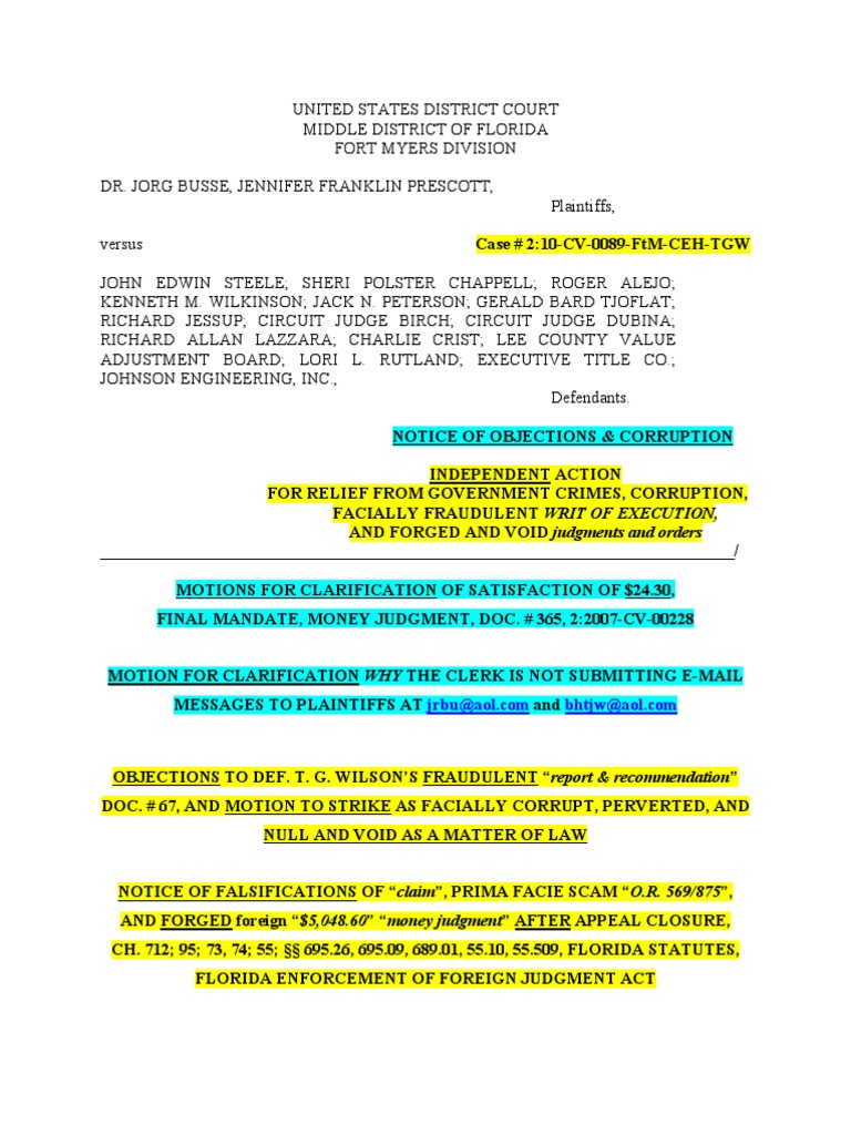 Motions | PDF | Res Judicata | Racketeer Influenced And Corrupt ...