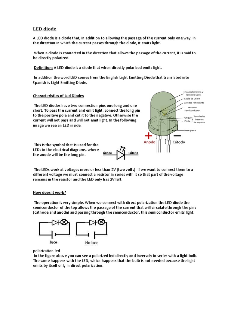 LED Diode: Characteristics of Led Diodes | PDF | Light Emitting Diode ...