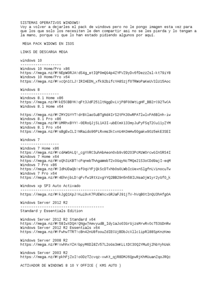 Windows Operating Systems Mega Pack | PDF | Windows 7 | Microsoft Windows