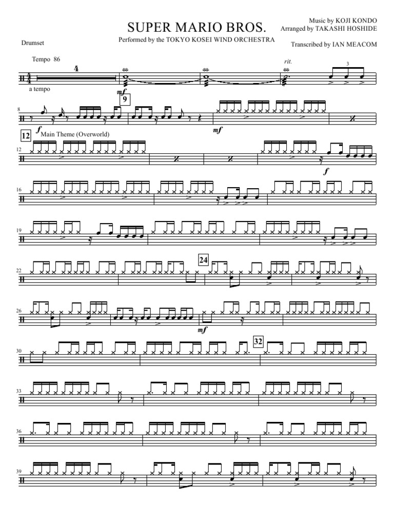 Drum Set - Super Mario Band | PDF | Platform Games | Electronic Publishing
