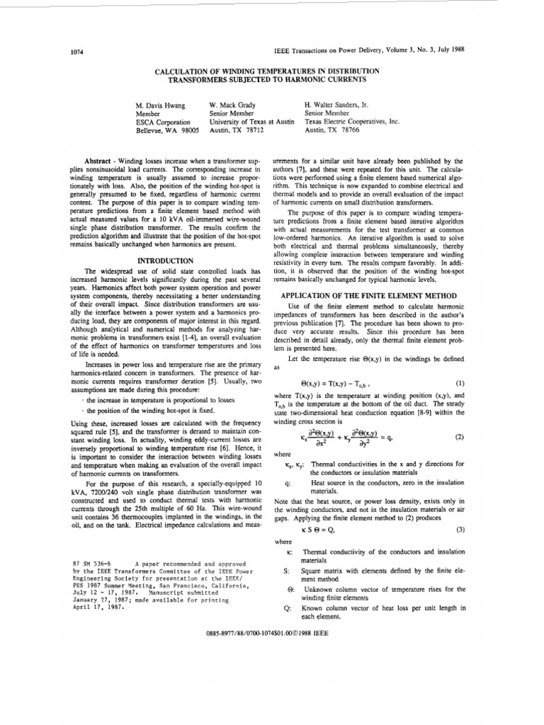 Calculation of Winding Temperatures in Distribution | PDF | Transformer ...