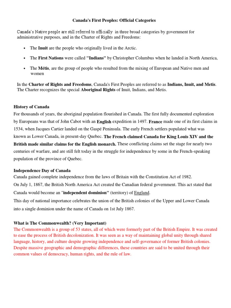 Canada's First Peoples: A Historical Overview of Aboriginal Groups in ...