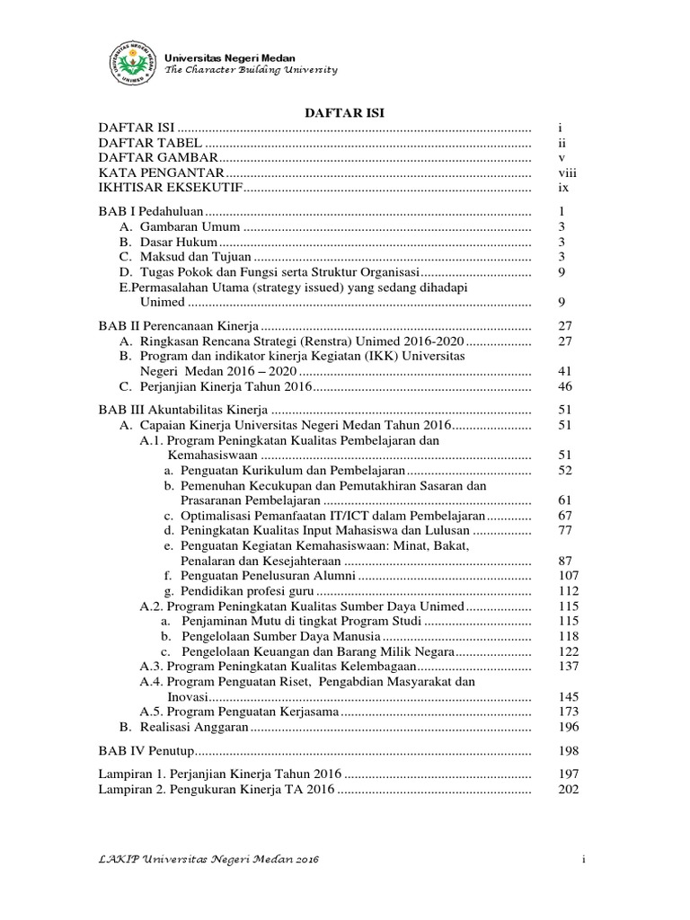 Daftar Isi (Lakip) | PDF
