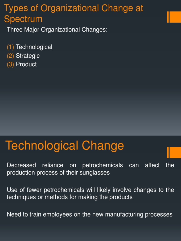 Types of Organizational Change at Spectrum: Three Major Organizational ...