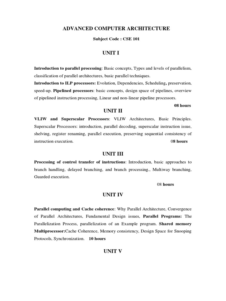 Advanced Computer Architecture | Download Free PDF | Parallel Computing | Multi Core Processor