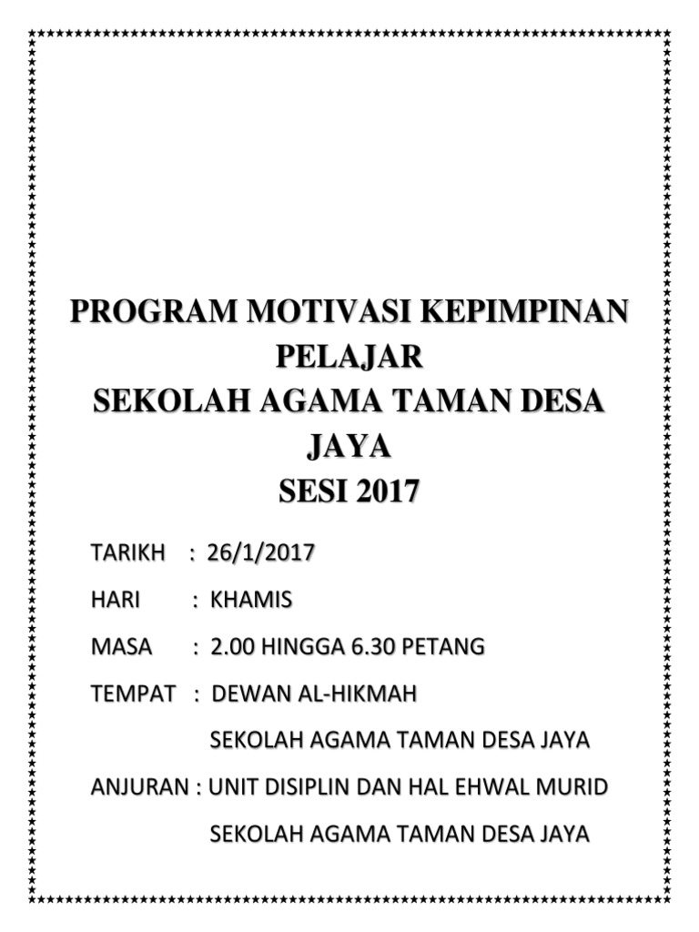 Tentatif Program Motivasi | PDF