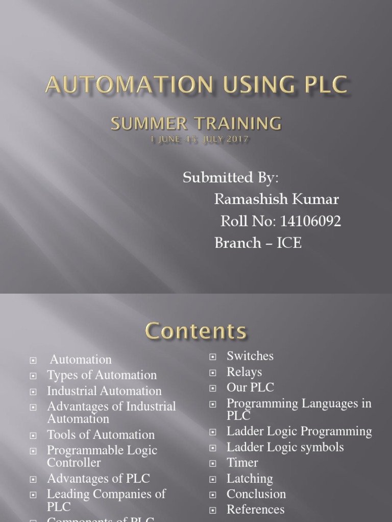 PLC Basics and Industrial Automation | PDF | Programmable Logic ...