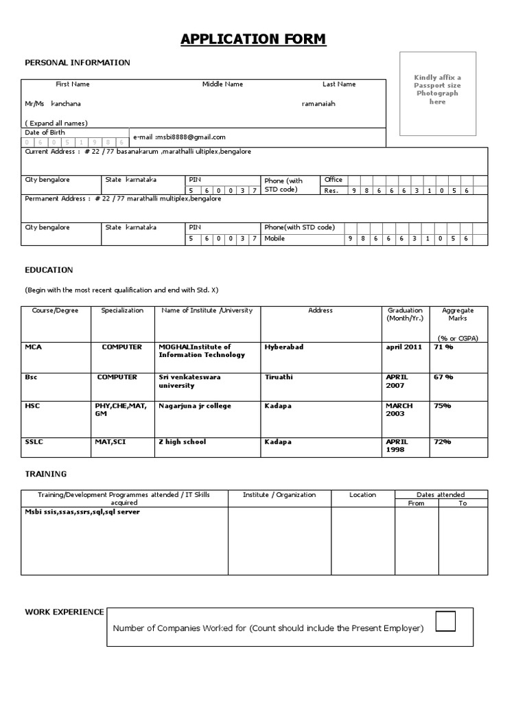 Application Form: Personal Information | PDF | Control Flow | Databases
