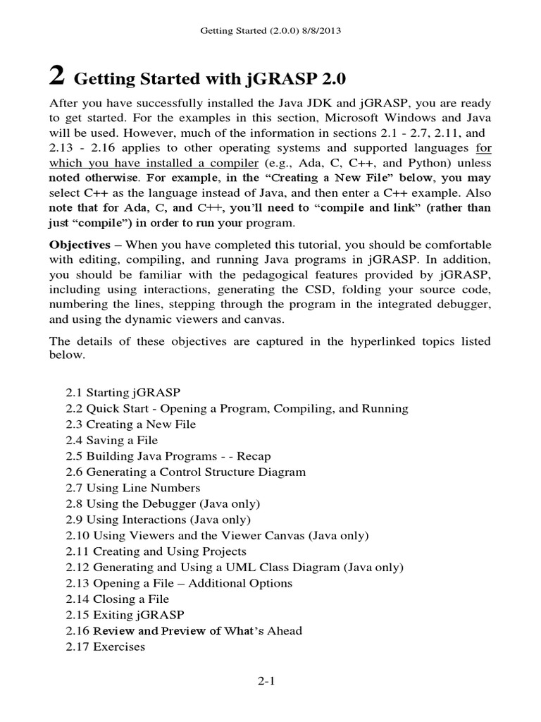 JGRASP 02 Getting Started | PDF | Button (Computing) | Java (Programming Language)