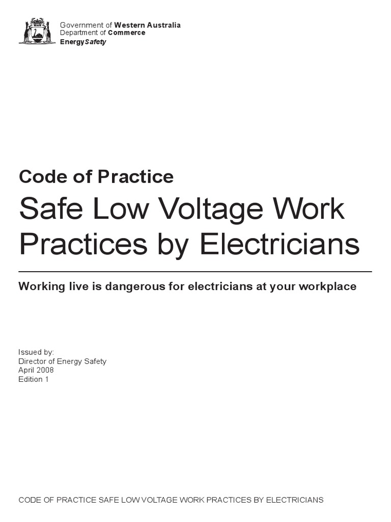 Safe Low Voltage Work Practices by Electricians | PDF | Electrician | Risk