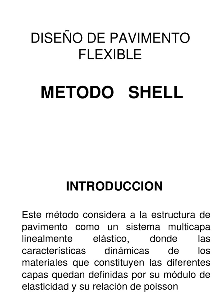 Diseño de Pavimento Metodo de La Shell | PDF | Fatiga (material) | Elasticidad (Física)