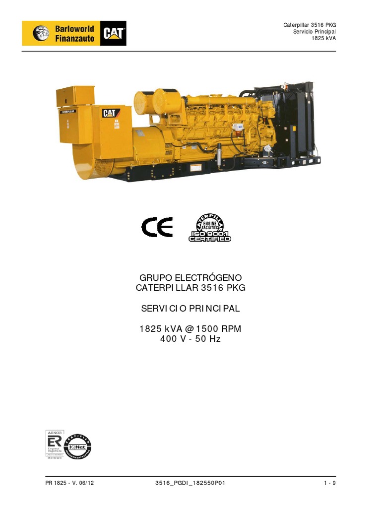 PR 1825 - V06-12 - 3516 - Pgdi - 182550P01 | PDF | Relé | Generador ...