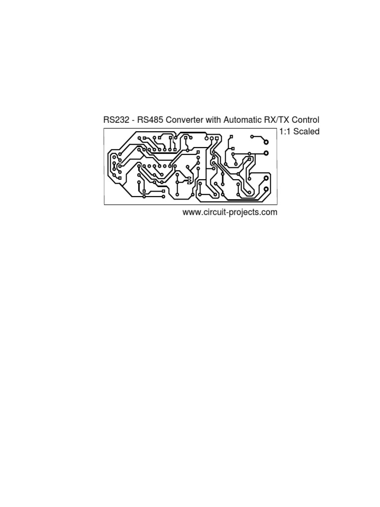 RS232 - RS485 Converter With Automatic RX/TX Control 1:1 Scaled | PDF