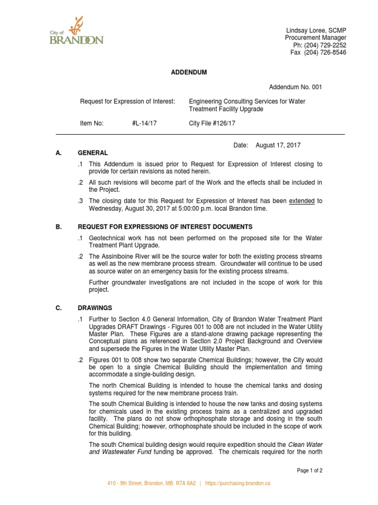 Addendum 001 | PDF | Fresh Water | Hydraulic Engineering