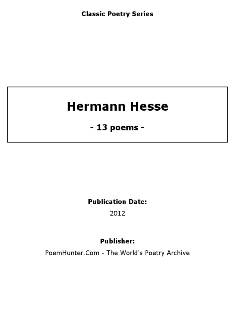 Hermann Hesse 2012 6 | PDF | Hermann Hesse | Poetry