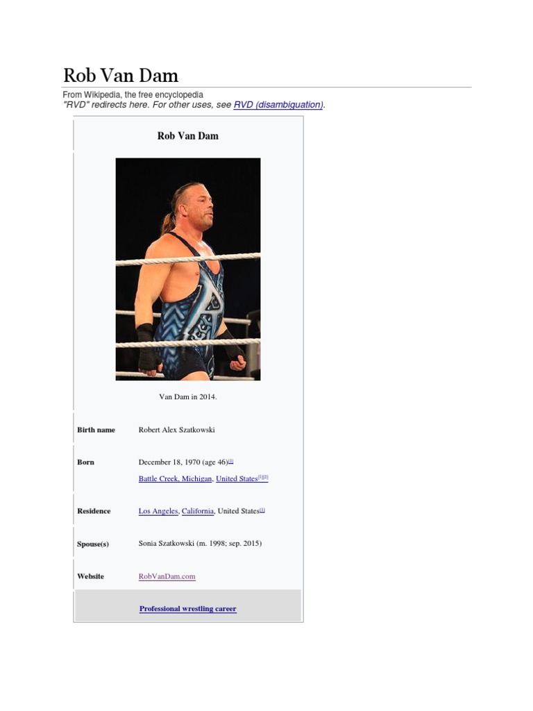 Rob Van | PDF | Professional Wrestling | Wwe